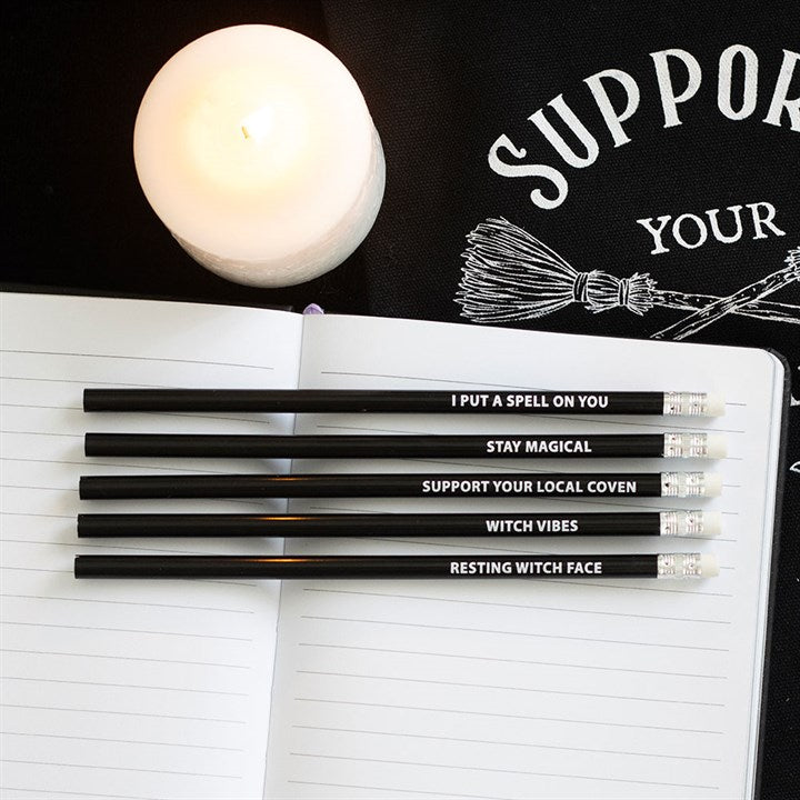 The Coven Club Set of 5 Witchy Pencils – The Hare and the Moon